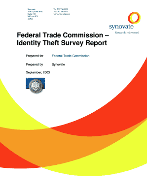 Fillable Online ftc Federal Trade Commission Identity Theft Survey ...