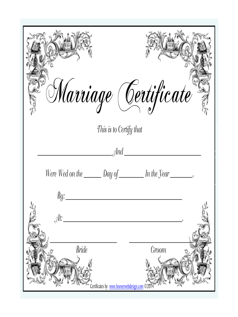 Marriage Certificate Fill And Sign Printable Template Online US 