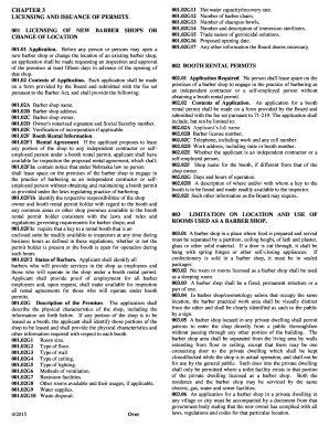 Fillable Online Chapter 3 Barber Shop - Rules and Regulations - Board ...