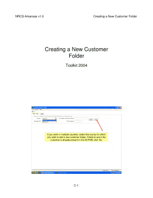 Fillable Online nrcs usda Creating a New Customer Folder - nrcs usda Fax Email Print - pdfFiller