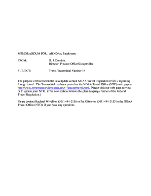 Fillable Online corporateservices noaa Travel Transmittal - NOAA ...