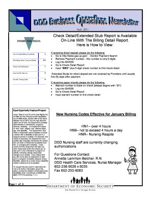 Fillable Online azdes Check Detail/Extended Stub Report is Available On ...
