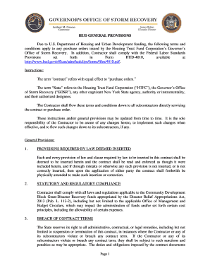 Fillable Online HUD General Provisions for Purchase Orders Fax Email ...