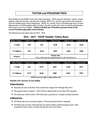 Fillable Online Tuition Payment Schedule Fax Email Print - pdfFiller
