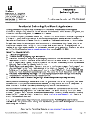 Fillable Online your kingcounty Residential Swimming Pool Permit Applications Residential ...