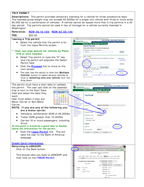 Fillable Online wsdot wa TRIP PERMIT Descriptions: This permit provides ...