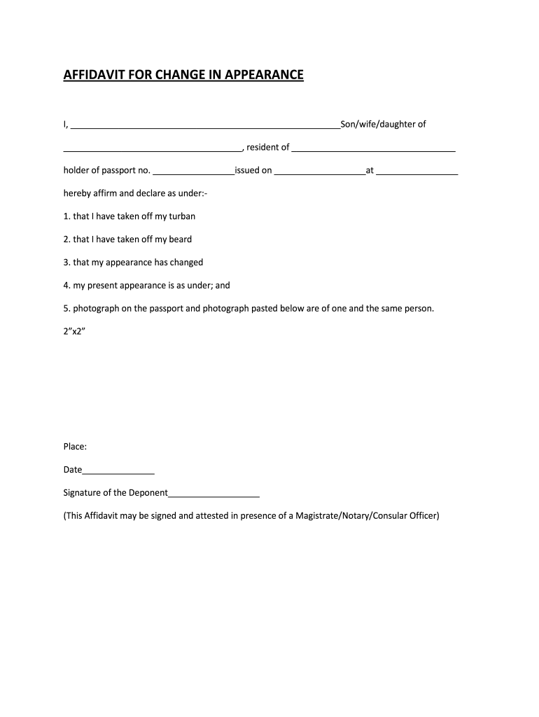 India Affidavit For Change In Appearance Fill And Sign Printable India Affidavit For Change In Appearance Fill And Sign Printable