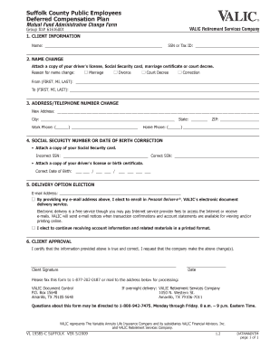 Fillable Online suffolkcountyny VALIC Retirement Services Company Fax ...