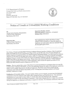 Unsafe Working Conditions Osha - Fill Online, Printable, Fillable ...