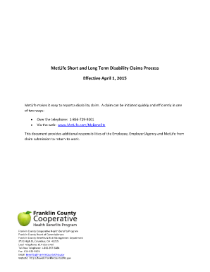 Fillable Online MetLife Short and Long Term Disability Claims Process ...