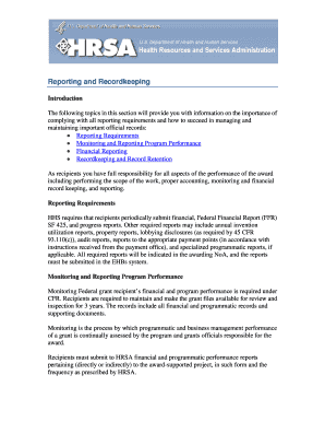 Fillable Online hrsa Report and Records Section - hrsa Fax Email Print ...