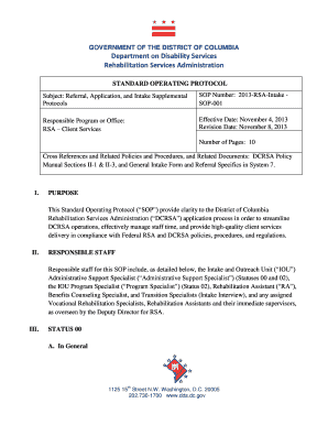 Fillable Online dds dc Referral Application and Intake - dds dc Fax ...