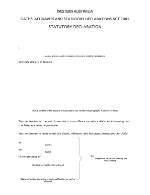 Fillable Online ecu edu OATHS, AFFIDAVITS AND STATUTORY DECLARATIONS ...