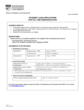 Fillable Online www3 ntu edu Student Loan Application Form ...