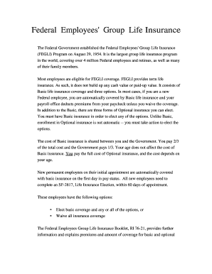 Fillable Online usbr FEGLI Home Page - usbr Fax Email Print - pdfFiller