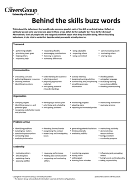 Fillable Online Behind the skills buzz words Fax Email Print - pdfFiller