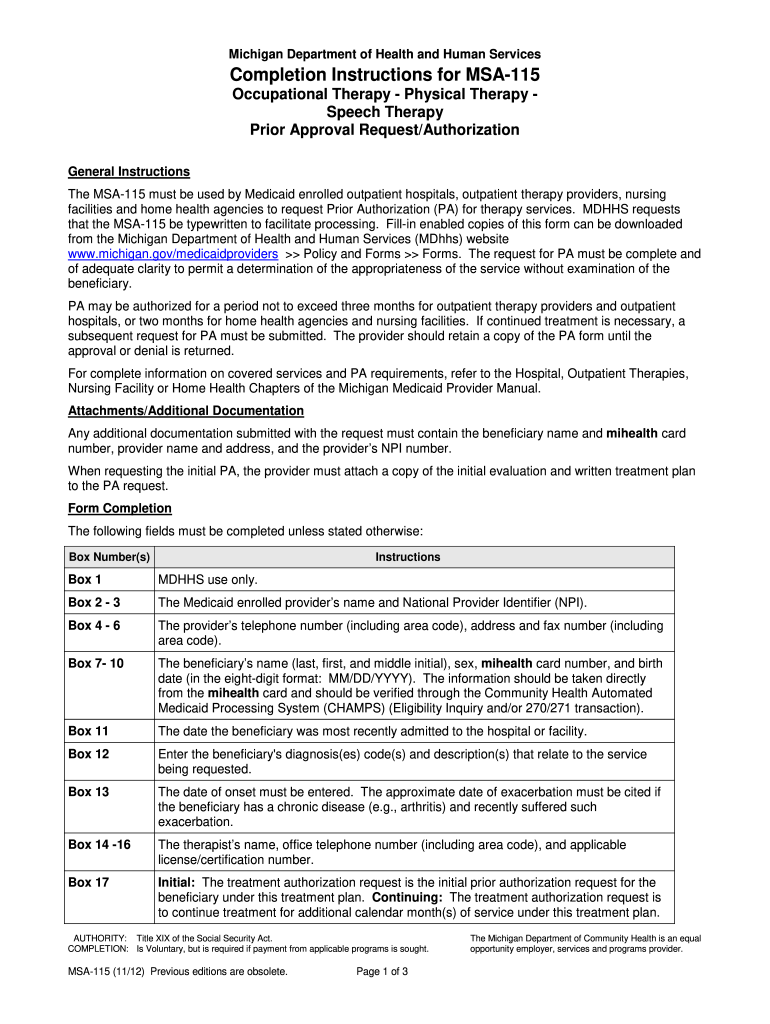 MI MSA 115 2015 Fill And Sign Printable Template Online US Legal Forms