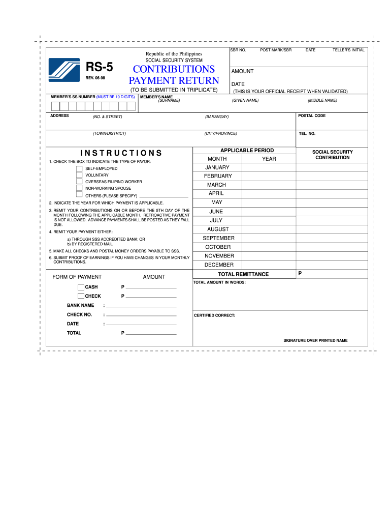 Sss Contributions Form Fillable Hot Sex Picture