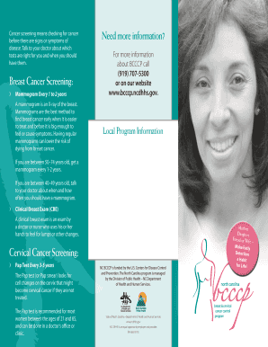Fillable Online NC BCCCP Program Brochure Fax Email Print - pdfFiller