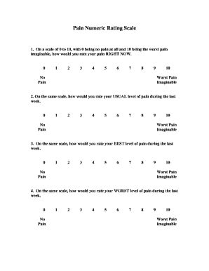 Fillable Online va Numeric Pain Rating Scale - va Fax Email Print ...