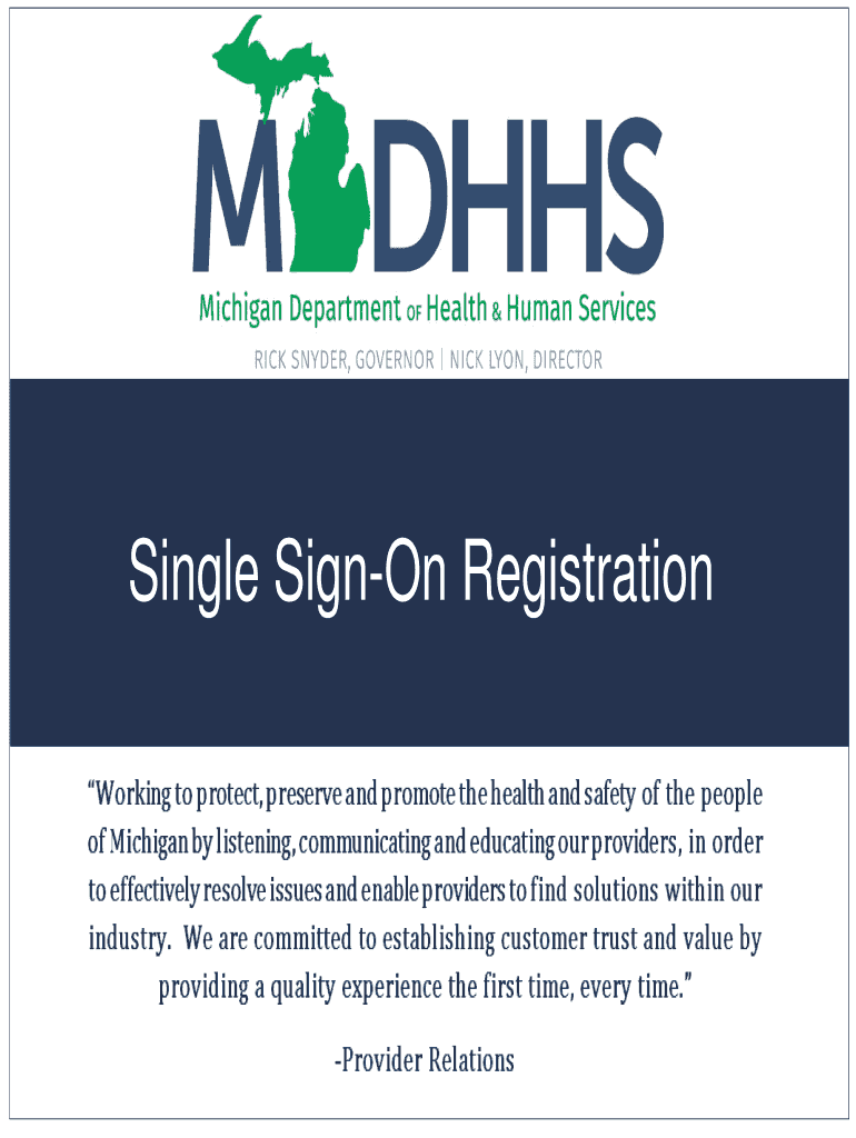 Fillable Online Single Sign-On Registration - michigan Fax Email Print ...