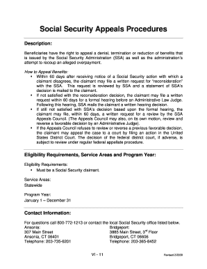 Fillable Online ct Social Security Appeals Procedures Fax Email Print ...