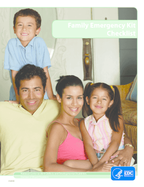 Fillable Online cdc Family Emergency Kit Checklist - cdc Fax Email ...