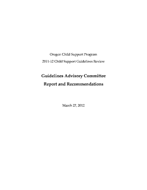 Fillable Online oregonchildsupport 2011-12 Child Support Guidelines ...