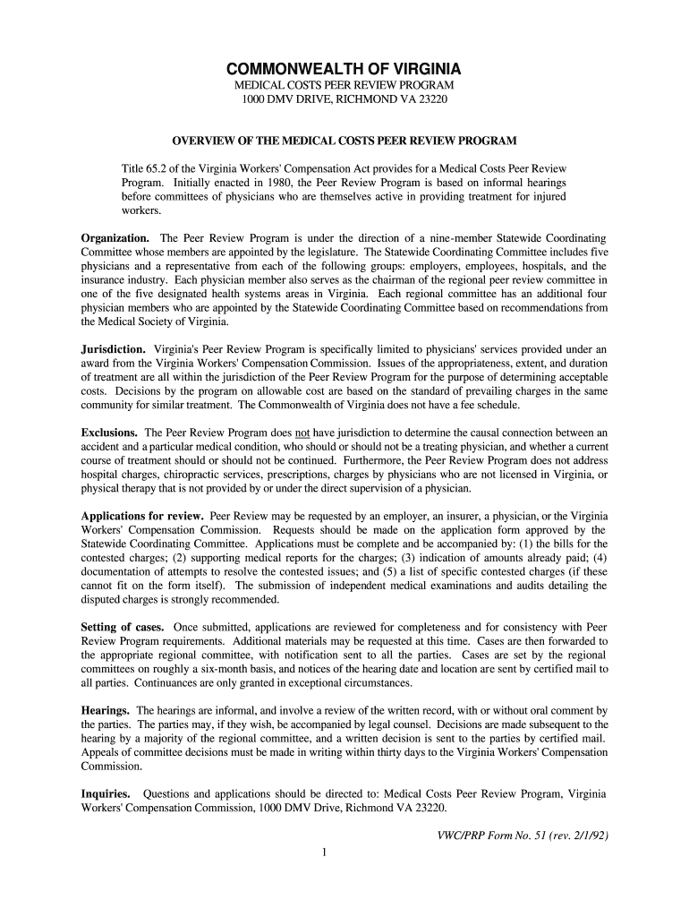 Fillable Online workcomp virginia COMMONWEALTH OF VIRGINIA - Virginia ...