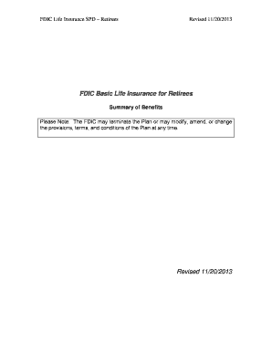 Fillable Online fdic FDIC Basic Life Insurance Plan for Retirees - fdic ...