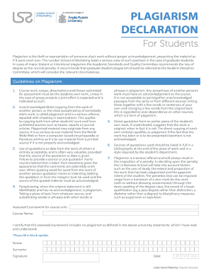 Fillable Online Plagiarism Declaration.indd Fax Email Print - pdfFiller