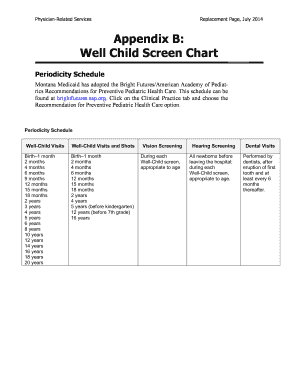 Fillable Online Well Child Screen Recommendations Fax Email Print ...