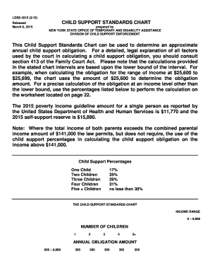 Fillable Online childsupport ny CHILD SUPPORT STANDARDS CHART This ...
