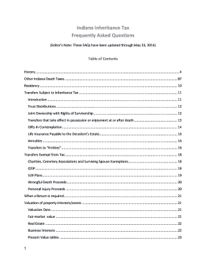 Fillable Online in Frequently asked questions about Indiana's ...