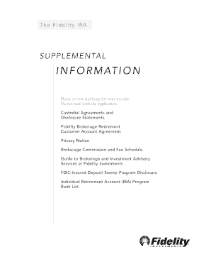 Fillable Online Fidelity IRA Custodial Agreement and Disclosure ...