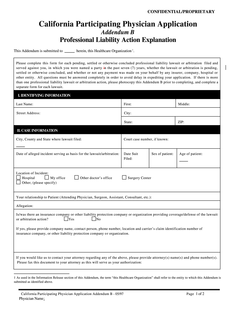 California Participating Physician - Fill Online, Printable, Fillable ...