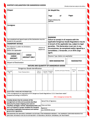 Dangerous Goods Declaration - Fill Online, Printable, Fillable, Blank ...