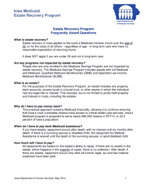 Fillable Online dhs iowa Iowa Medicaid Estate Recovery Program - dhs ...