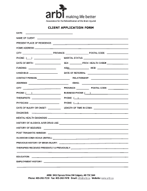 Fillable Online Client Application Form 2012.docx Fax Email Print ...