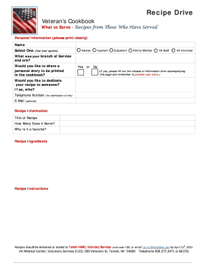 Fillable Online Recipe form Fax Email Print - pdfFiller
