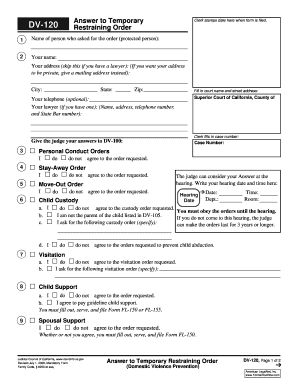 Fillable Online alameda courts ca DV-120 - alameda courts ca Fax Email ...