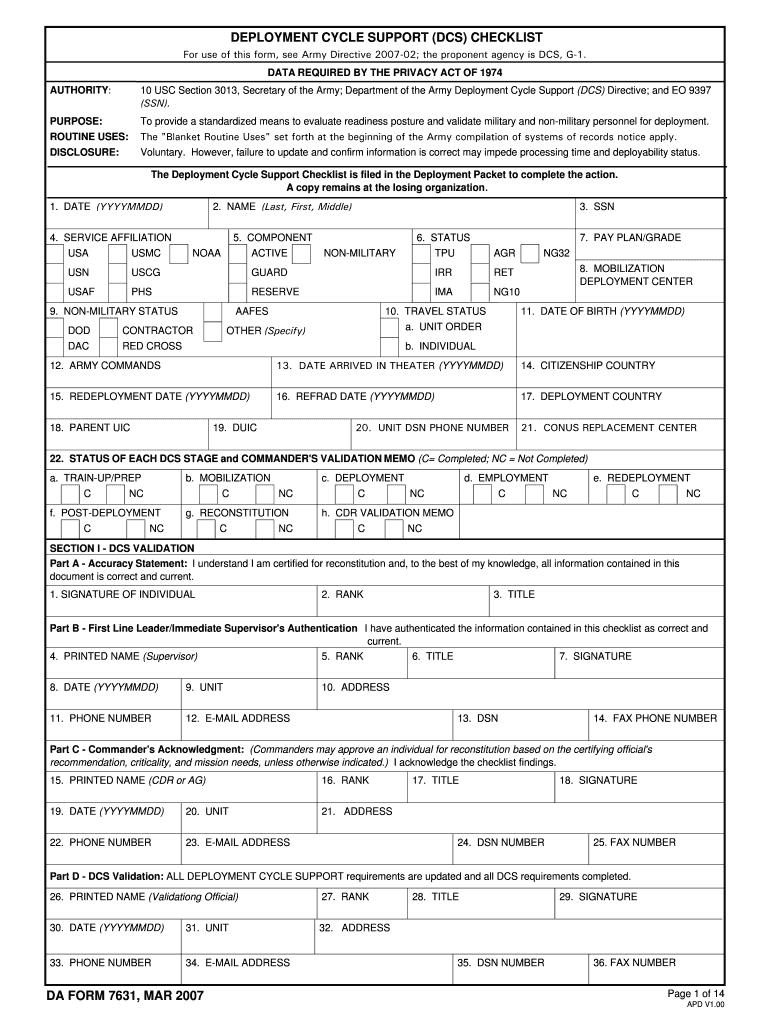 Fillable Online apd army da form 7632 Fax Email Print - pdfFiller