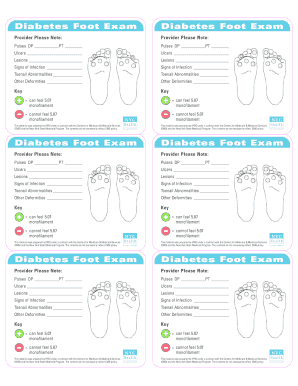 Fillable Online nyc Diabetes Foot Exam Diabetes Foot Exam Diabetes Foot ...
