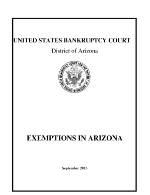 Fillable Online azb uscourts EXEMPTIONS IN ARIZONA Fax Email Print ...