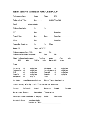Patient Handover Form - Clinical Departments - Clinicaldepartments Musc ...