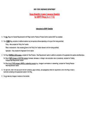 Fillable Online dfs ny Group Disability Income Insurance Checklist for ...