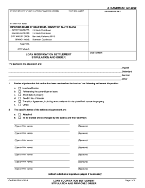 Fillable Online courts ca ATTACHMENT CV-5060 Fax Email Print - pdfFiller