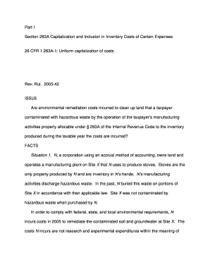 Fillable Online irs Part I Section 263A Capitalization and Inclusion in ...