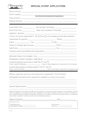 Fillable Online SPECIAL EVENT PERMIT INFORMATION SHEET Fax Email Print ...