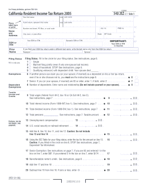 Fillable Online ftb ca 2005 California 540 2EZ Personal Income Tax ...